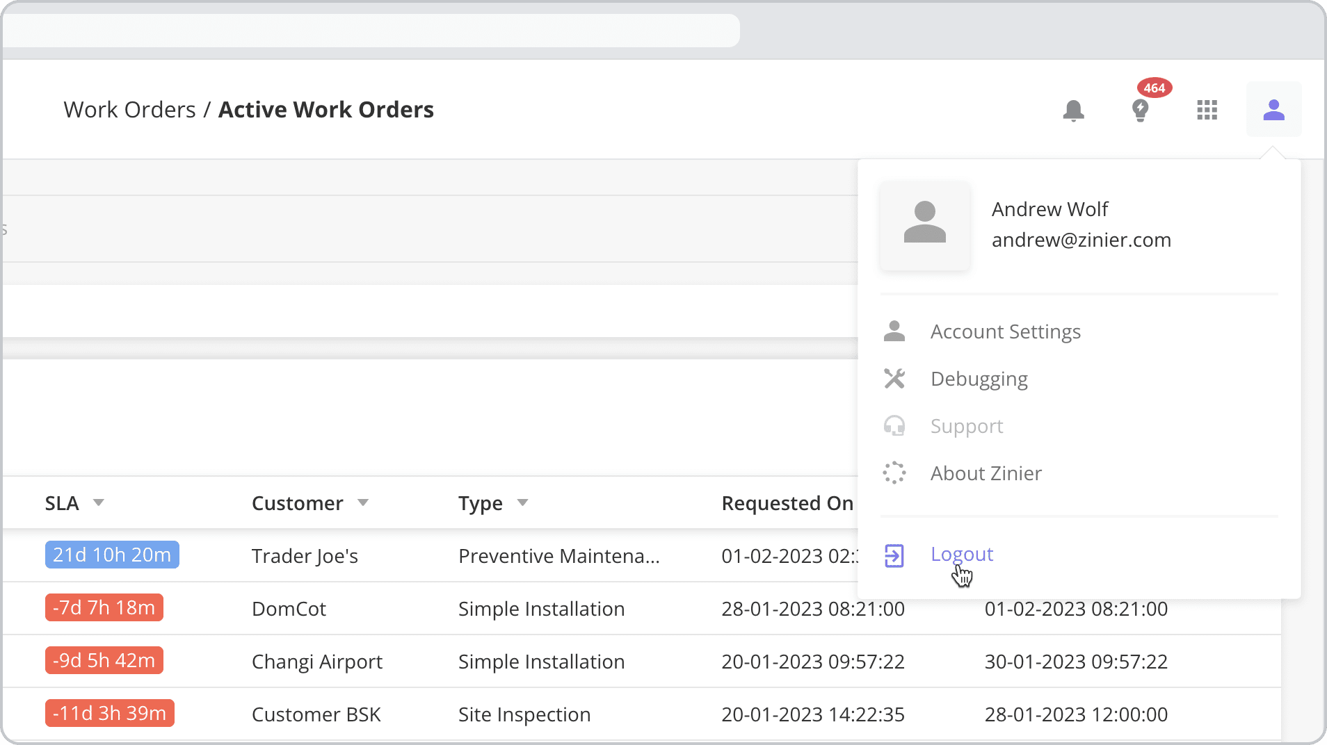 Switching between Organizations and Environments